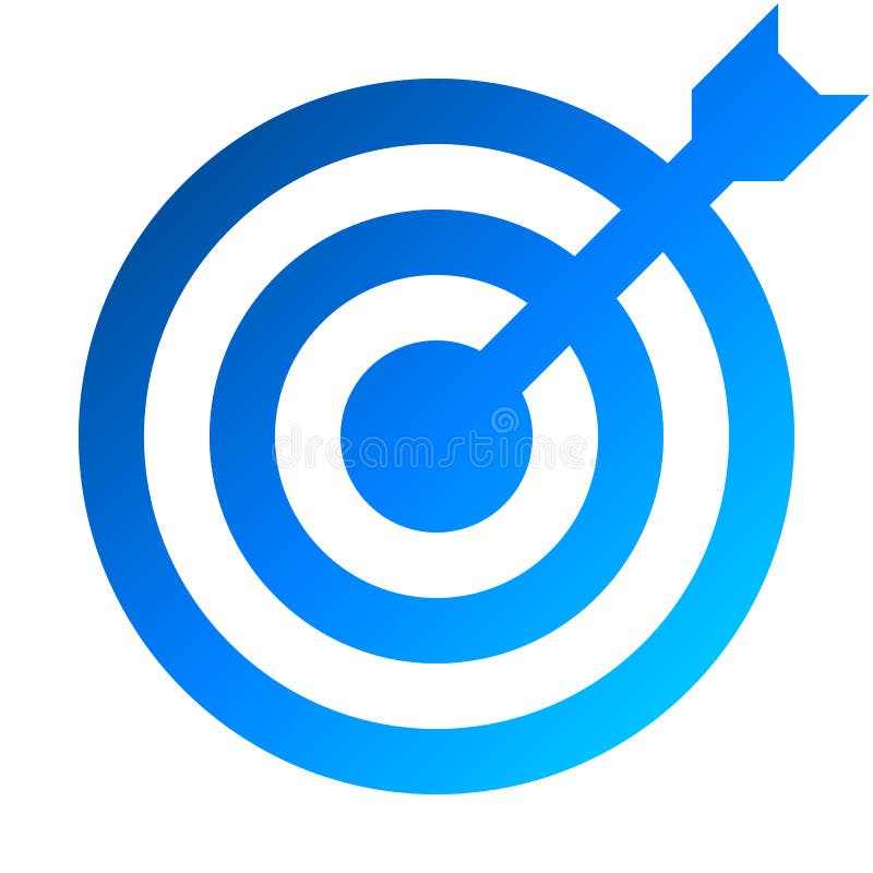 Target Sign - Blue Gradient Transparent with Dart, Isolated - Vector ...