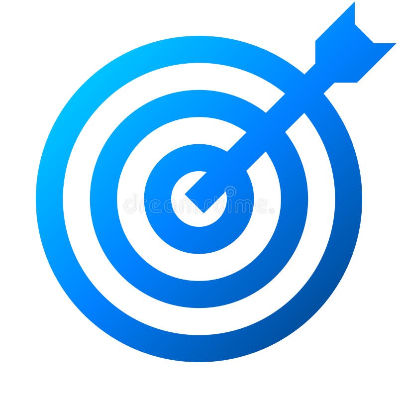Target Sign - Blue Gradient Transparent with Dart, Isolated - Vector ...