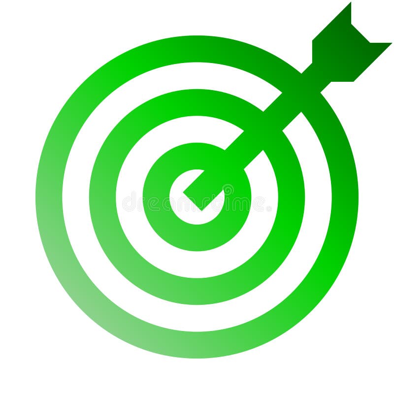 Target Sign - Green Gradient Transparent with Dart, Isolated - Vector ...