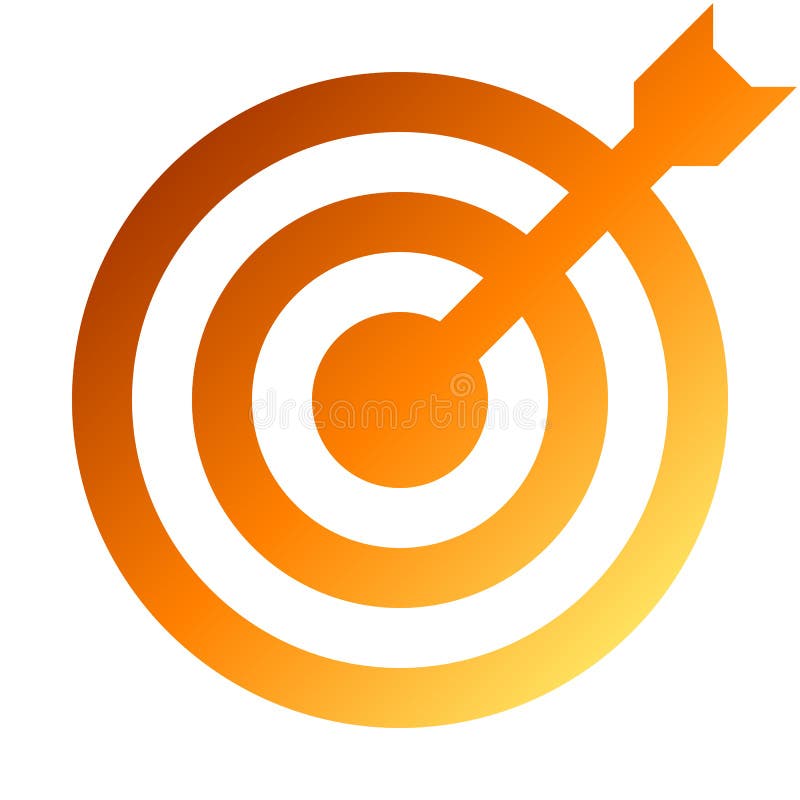 Target Sign - Orange Gradient Transparent with Dart, Isolated - Vector ...