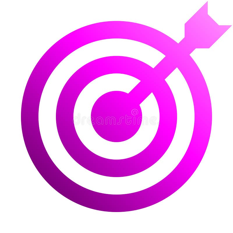 Target Sign - Purple Gradient Transparent with Dart, Isolated - Vector ...