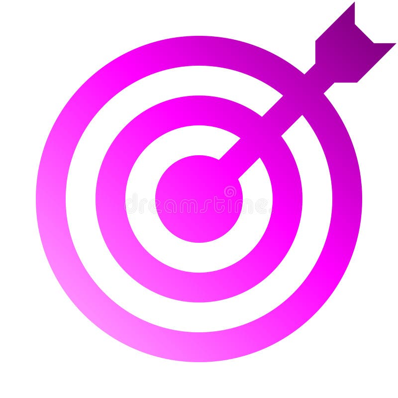 Target Sign - Purple Gradient Transparent with Dart, Isolated - Vector ...