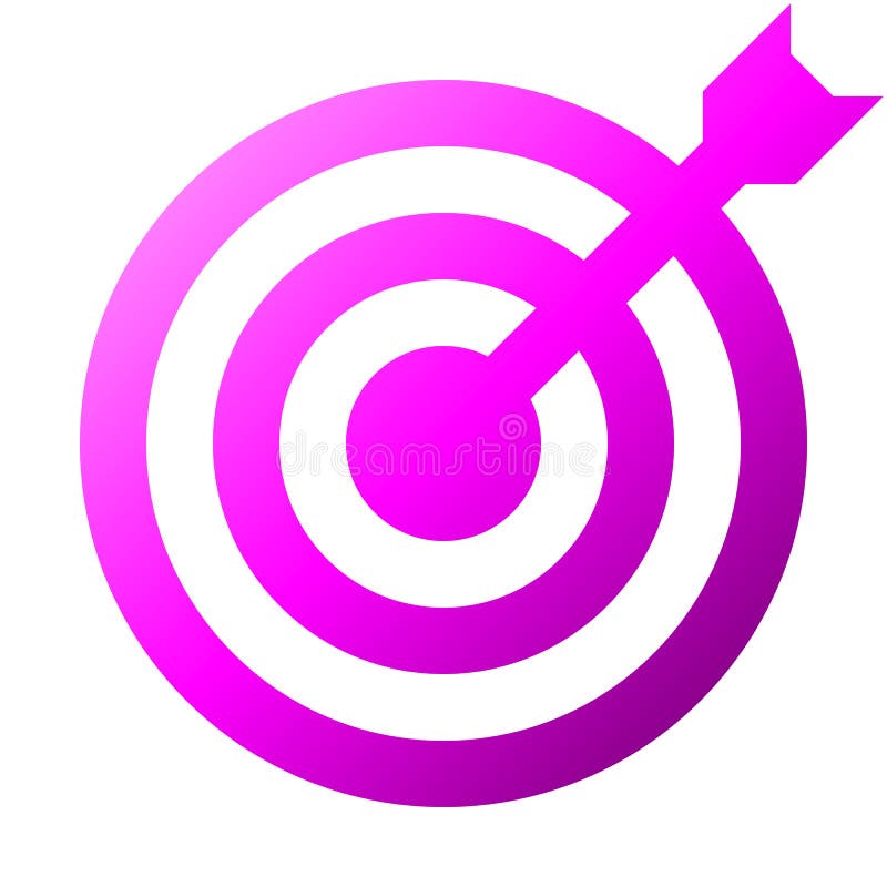 Target Sign - Purple Gradient Transparent with Dart, Isolated - Vector ...