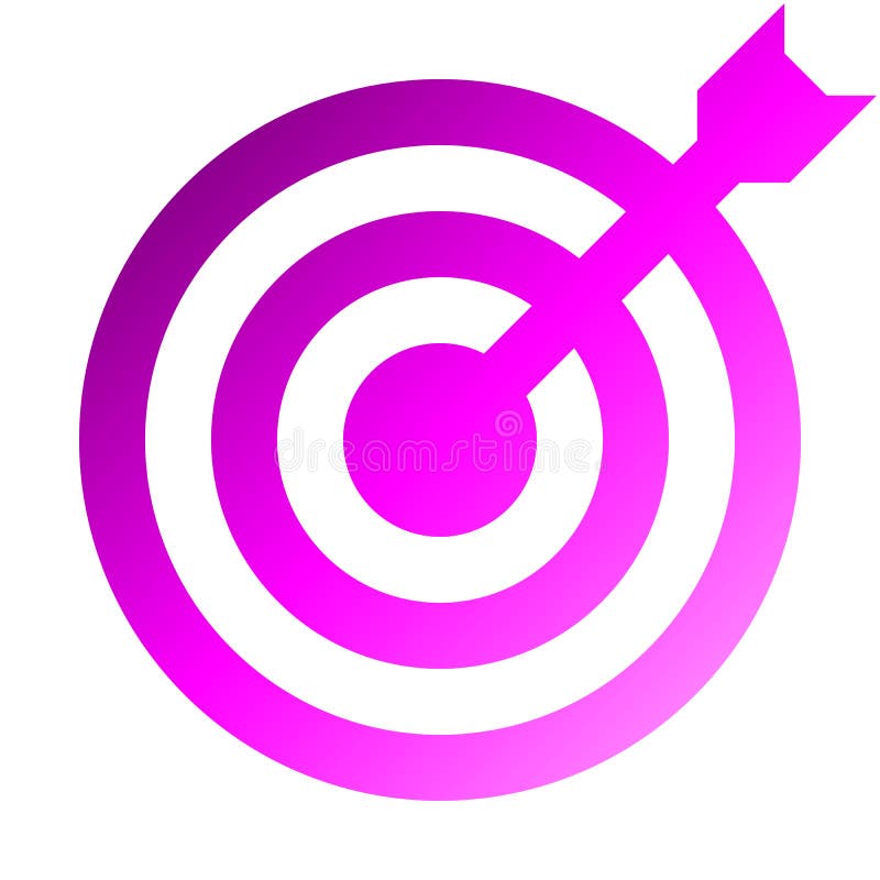 Target Sign - Purple Gradient Transparent with Dart, Isolated - Vector ...
