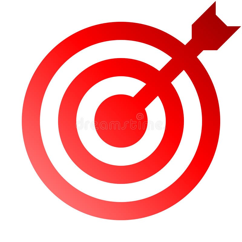 Target Sign - Red Gradient Transparent with Dart, Isolated - Vector ...