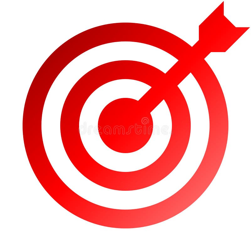 Target Sign - Red Gradient Transparent with Dart, Isolated - Vector ...