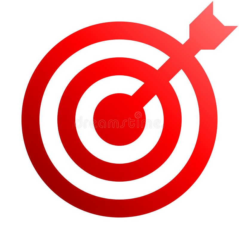 Target Sign - Red Gradient Transparent with Dart, Isolated - Vector ...