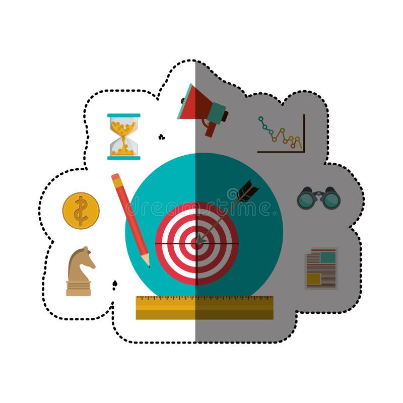 Target and Social Media Icon Set Stock Vector - Illustration of solve ...