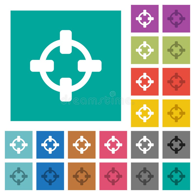 Target Square Flat Multi Colored Icons Stock Vector - Illustration of ...