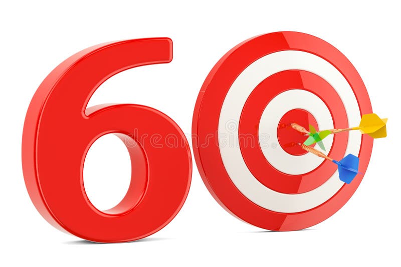 Target 60, Success and Achievement Concept. 3D Rendering Stock ...