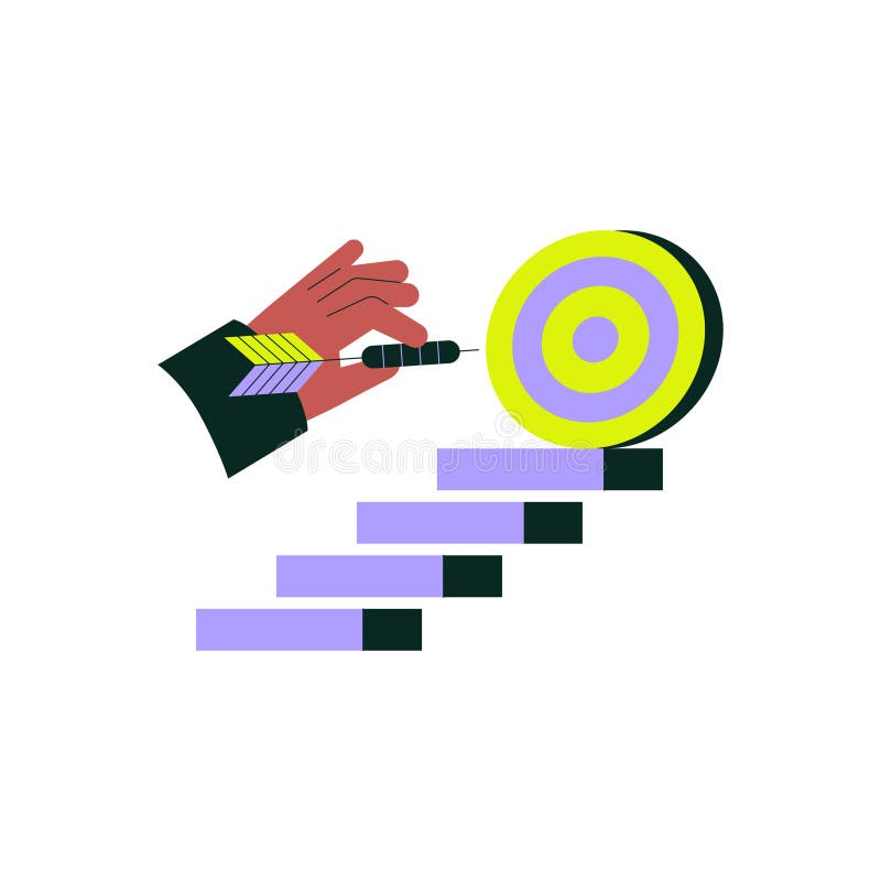 Target Success with Dart and Ascending Steps in Flat Vector ...
