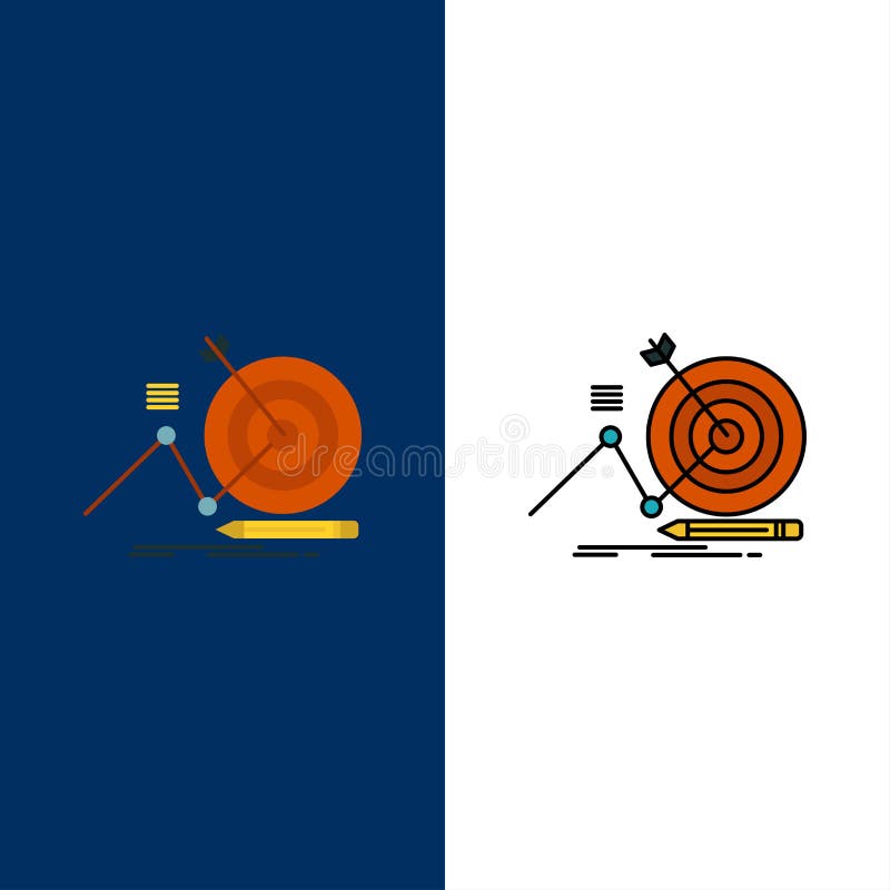 Target, Success, Goal, Focus Icons. Flat and Line Filled Icon Set ...