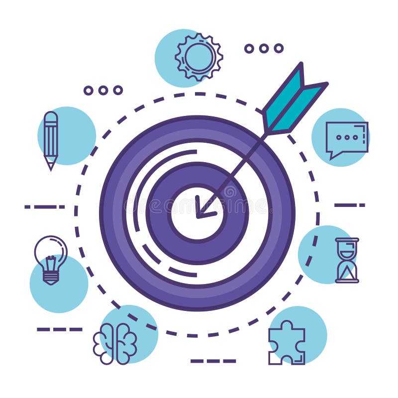 Target Success with Innovation Icons Stock Vector - Illustration of ...