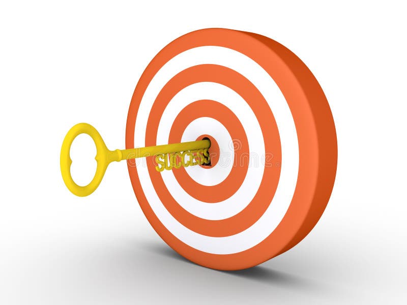 Target with Success-key in Keyhole Stock Illustration - Illustration of ...