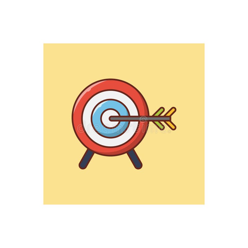 Target Success Vector Flat Colour Icon Stock Vector - Illustration of ...