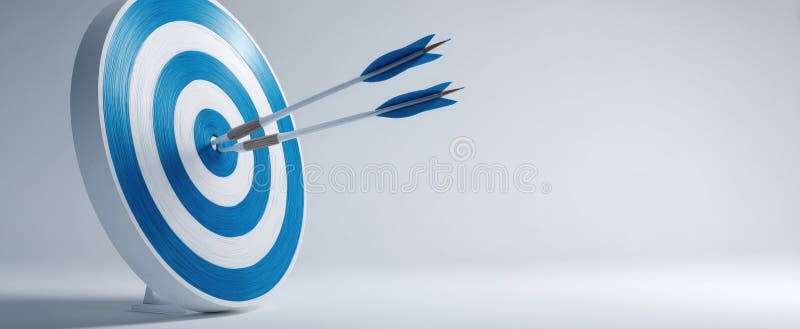 The Target with Successful Arrows Hitting the Bullseye in Perfect ...