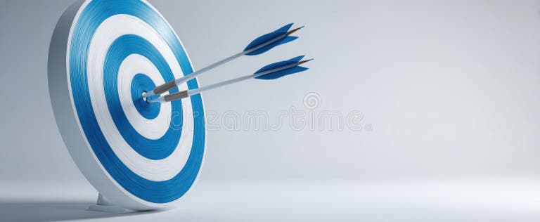 The Target with Successful Arrows Hitting the Bullseye in Perfect ...