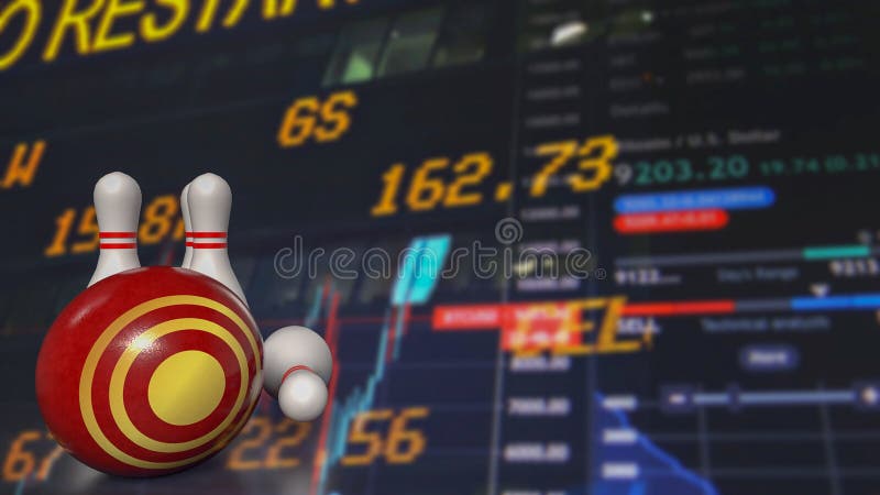 The Target Symbol on Ball and Bowling Pin for Business Concept 3d ...