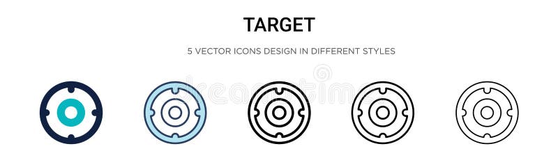 Target Symbol Icon in Filled, Thin Line, Outline and Stroke Style ...