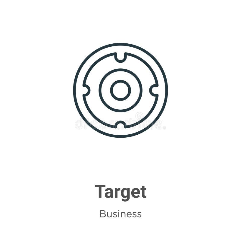 Target Symbol Outline Vector Icon. Thin Line Black Target Symbol Icon ...