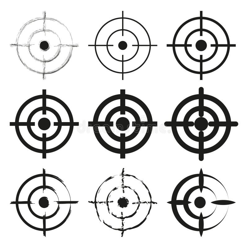 Target Symbols Set. Circular Aiming Focus. Precise Bullseye Concept ...