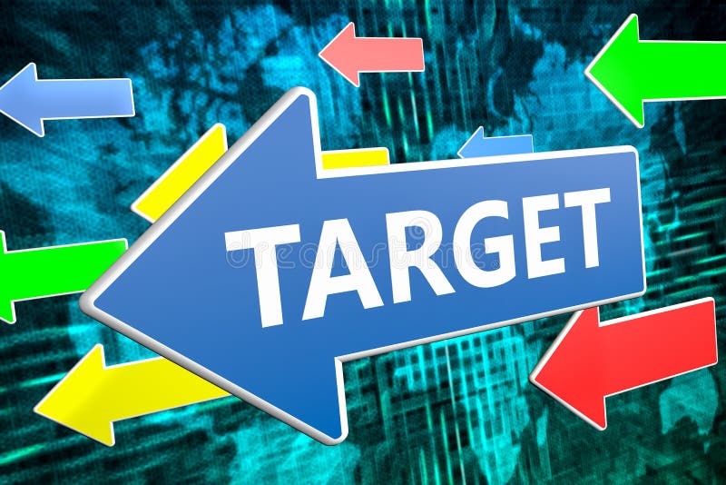Target Text with Arrow stock illustration. Illustration of finance ...