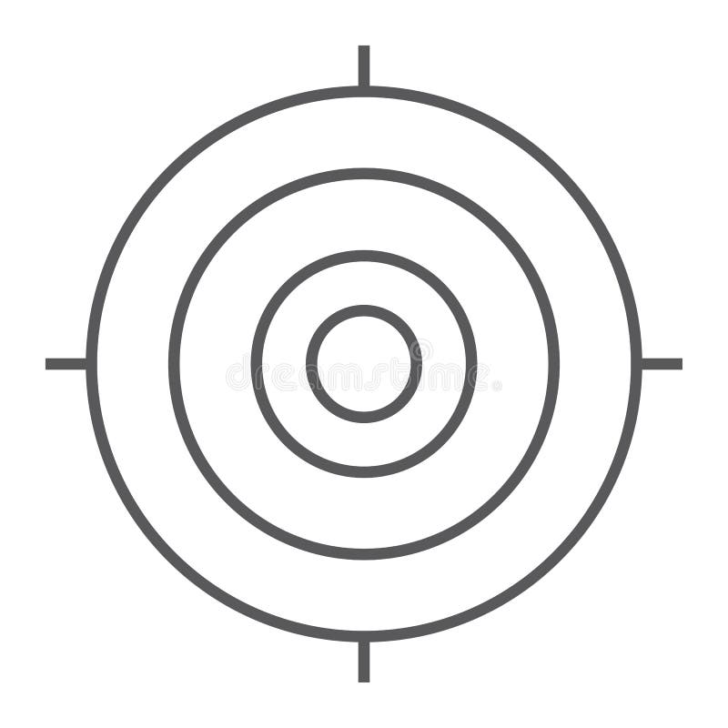 Target Thin Line Icon, Business and Dartboard, Success Sign, Vector ...