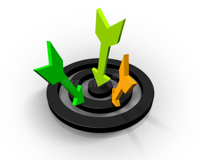 Target with three arrow stock illustration. Illustration of board ...