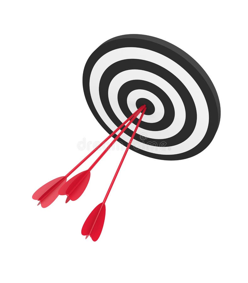 Target with three arrow stock illustration. Illustration of perfect ...