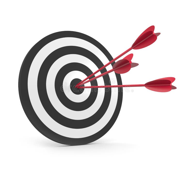 Target with three arrow stock illustration. Illustration of excellence ...
