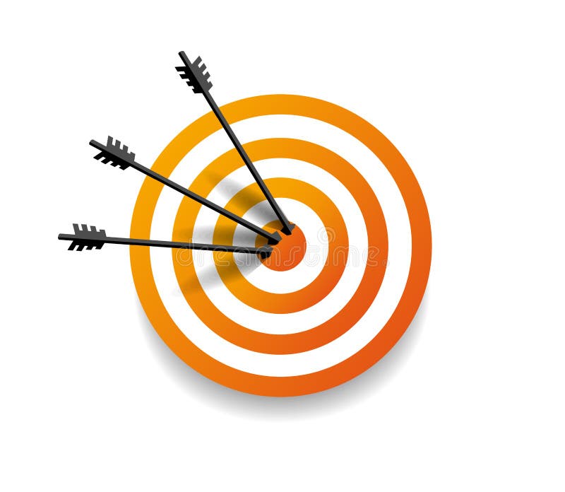 Target with Three Arrow in Center Stock Vector - Illustration of center ... Target with Three Arrow in Center Stock Vector - Illustration of center ...
