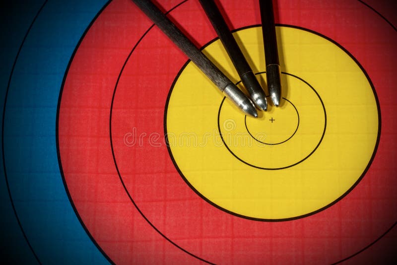 Target with Three Arrows - Archery Sport Stock Image - Image of cross ...