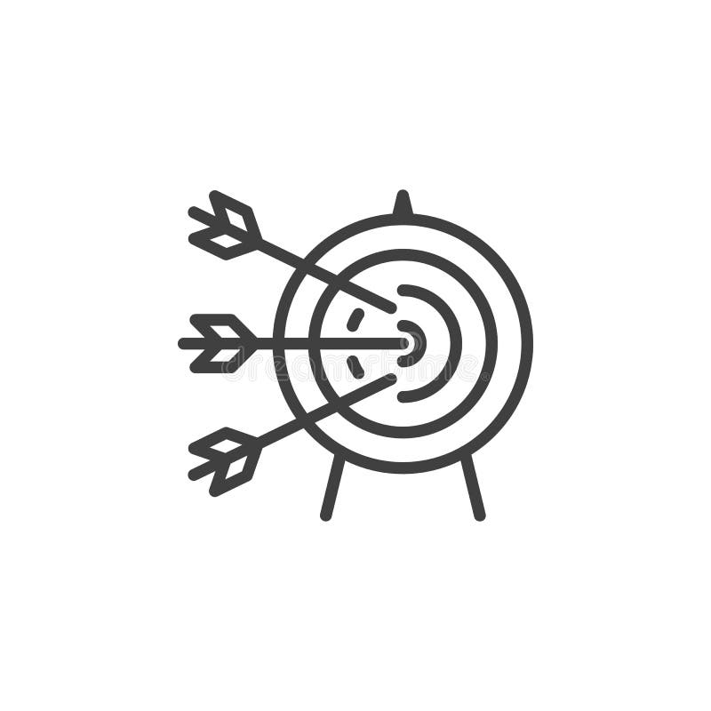 Target and Three Arrows Vector Icon Stock Vector - Illustration of ...