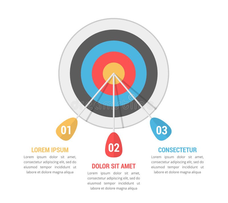 Target with Three Arrows stock vector. Illustration of bullseye - 156658719