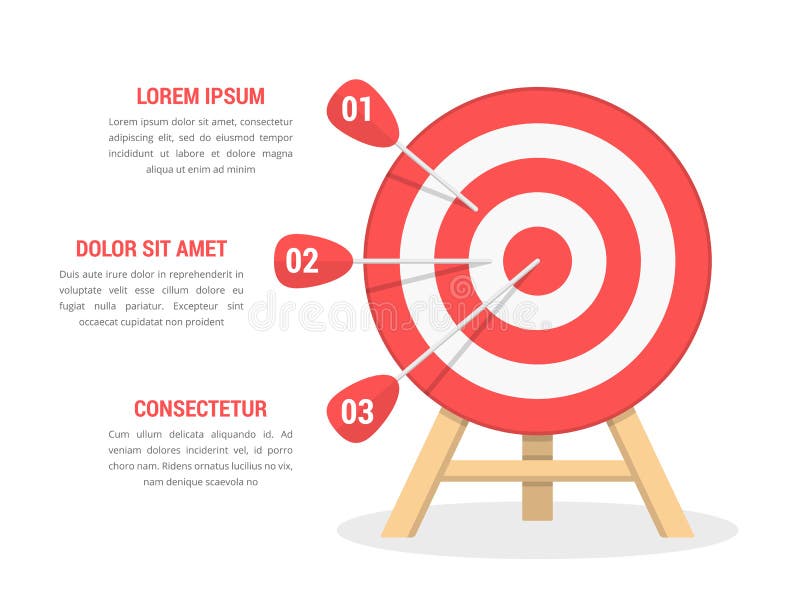 Target with Three Arrows stock vector. Illustration of achievement ...