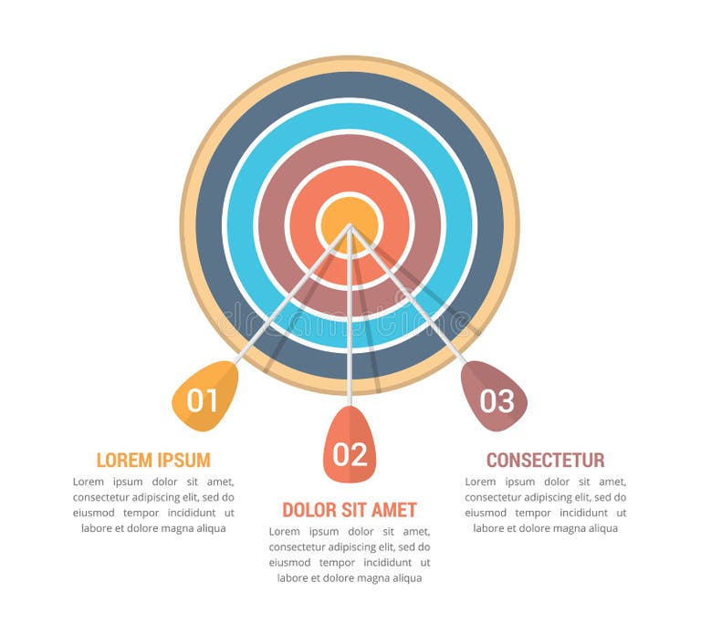 Target with Three Arrows stock vector. Illustration of archery - 105147069