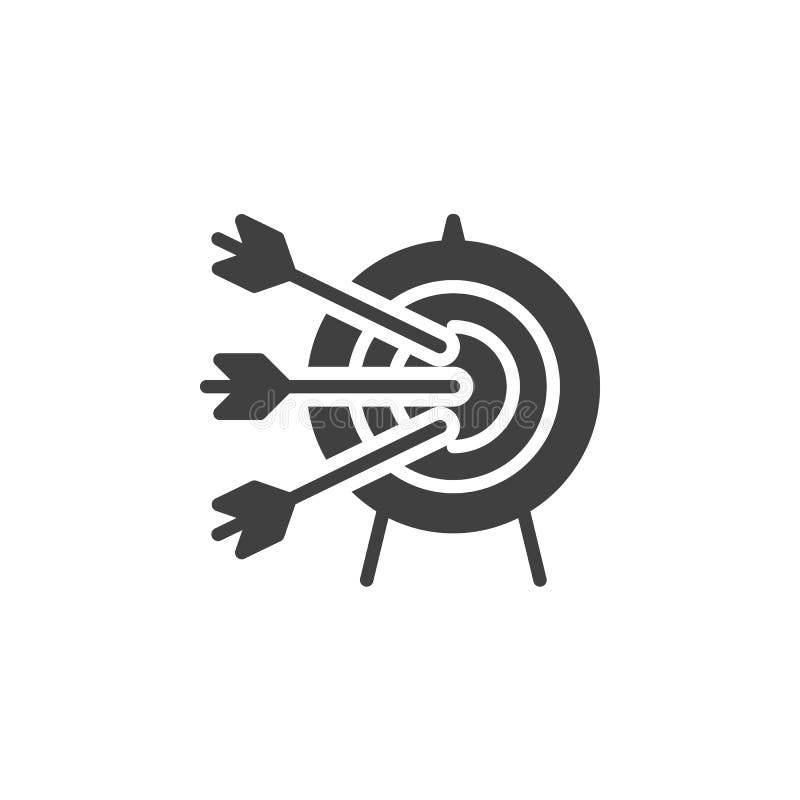 Target and Three Arrows Vector Icon Stock Vector - Illustration of ...