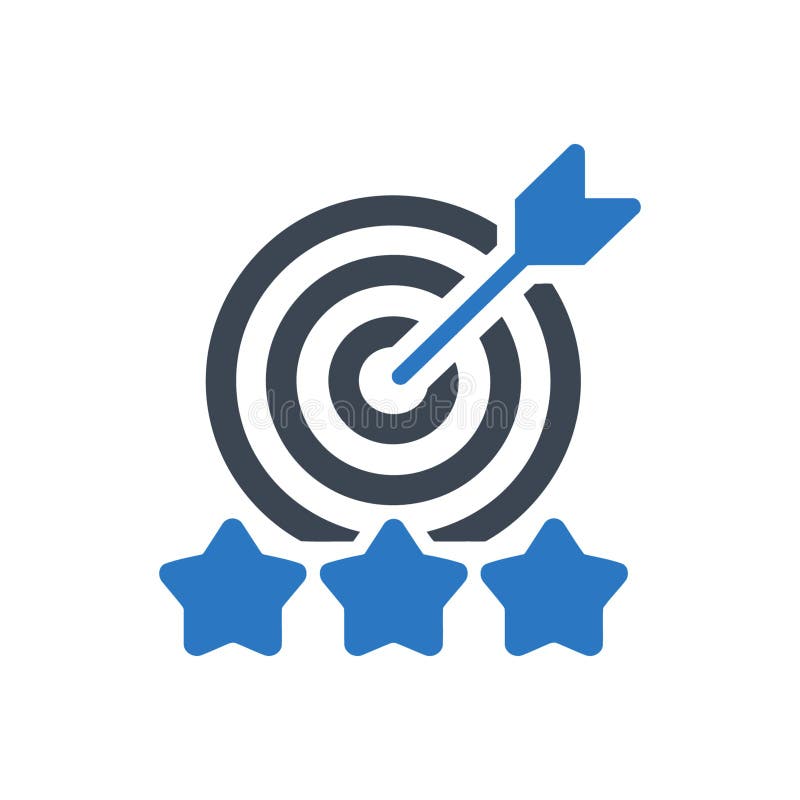 Target with Three Stars Icon Stock Vector - Illustration of arrow ...