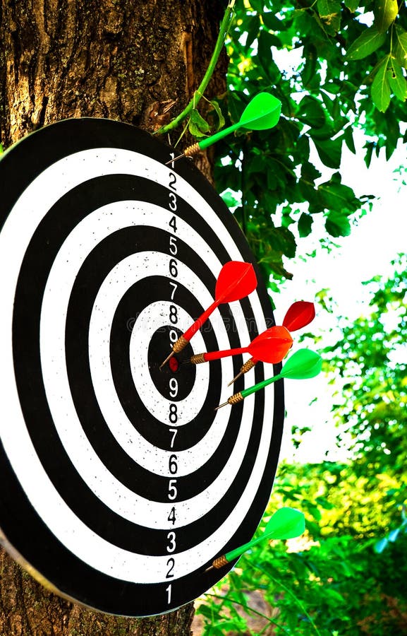 Target with the Thrust Darts Stock Image - Image of color, competition ...