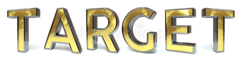 Target to golden text stock illustration. Illustration of marketing ...