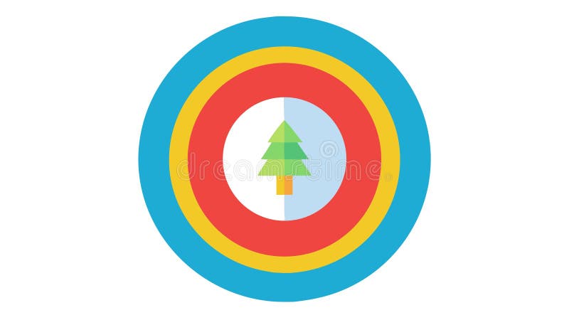 Target with Tree Icon, Symbolizing Location or Outdoor Goal , Vector ...