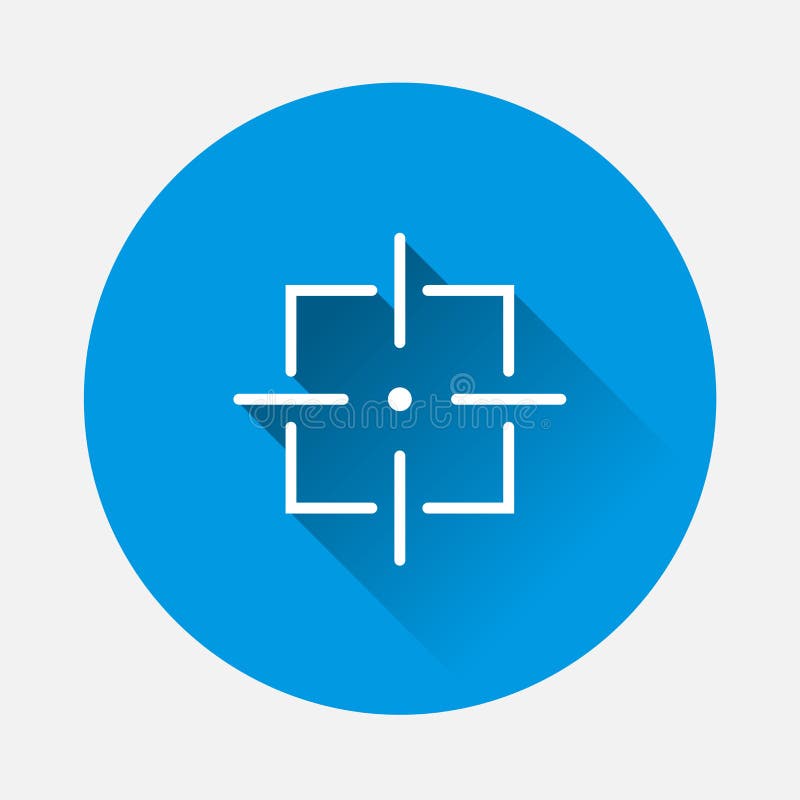 Target Vector Icon on Blue Background. Flat Image Symbol of the Stock ...