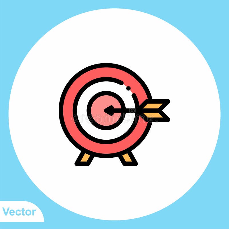 Target Vector Icon Sign Symbol Stock Illustration - Illustration of ...