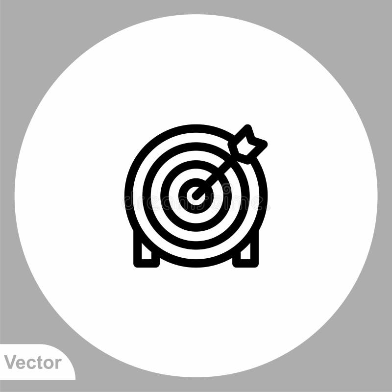Target Vector Icon Sign Symbol Stock Vector - Illustration of line ...