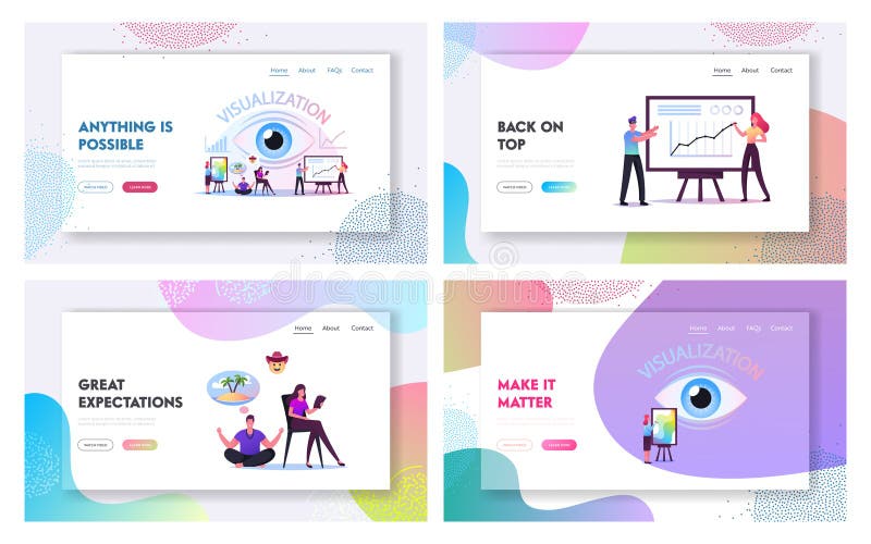 Target Visualization for Wishes Come True Landing Page Template Set ...