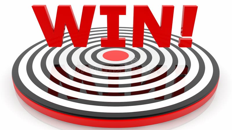 Target with Win Concept in Red Stock Illustration - Illustration of ...
