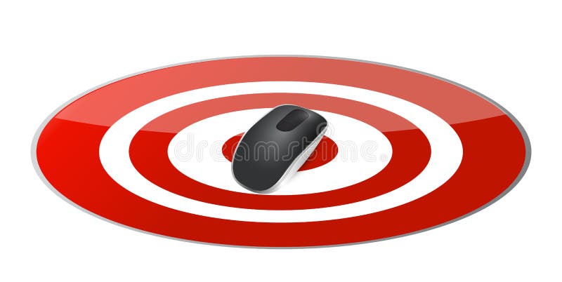 Target and Wireless Computer Mouse Stock Illustration - Illustration of ...