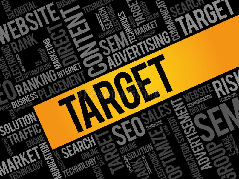 TARGET word cloud stock illustration. Illustration of perfection ...