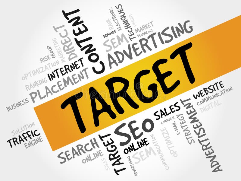 TARGET word cloud stock illustration. Illustration of message - 202492193