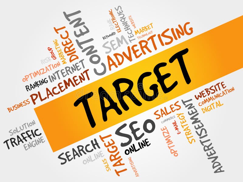Target word cloud stock illustration. Illustration of objective - 206552504